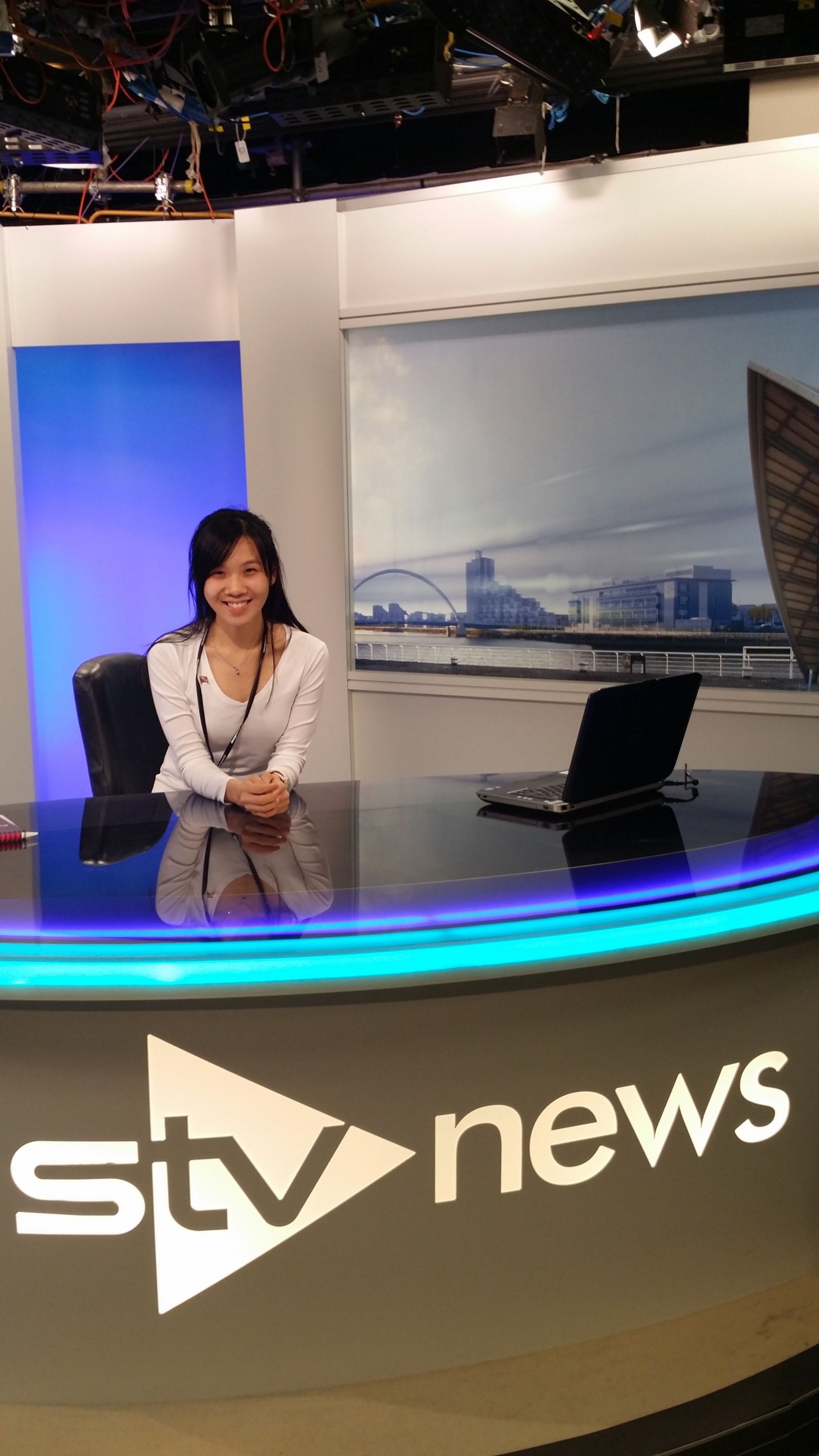 Newsreader for a day! - we got to try our hand at newsreading inside ...